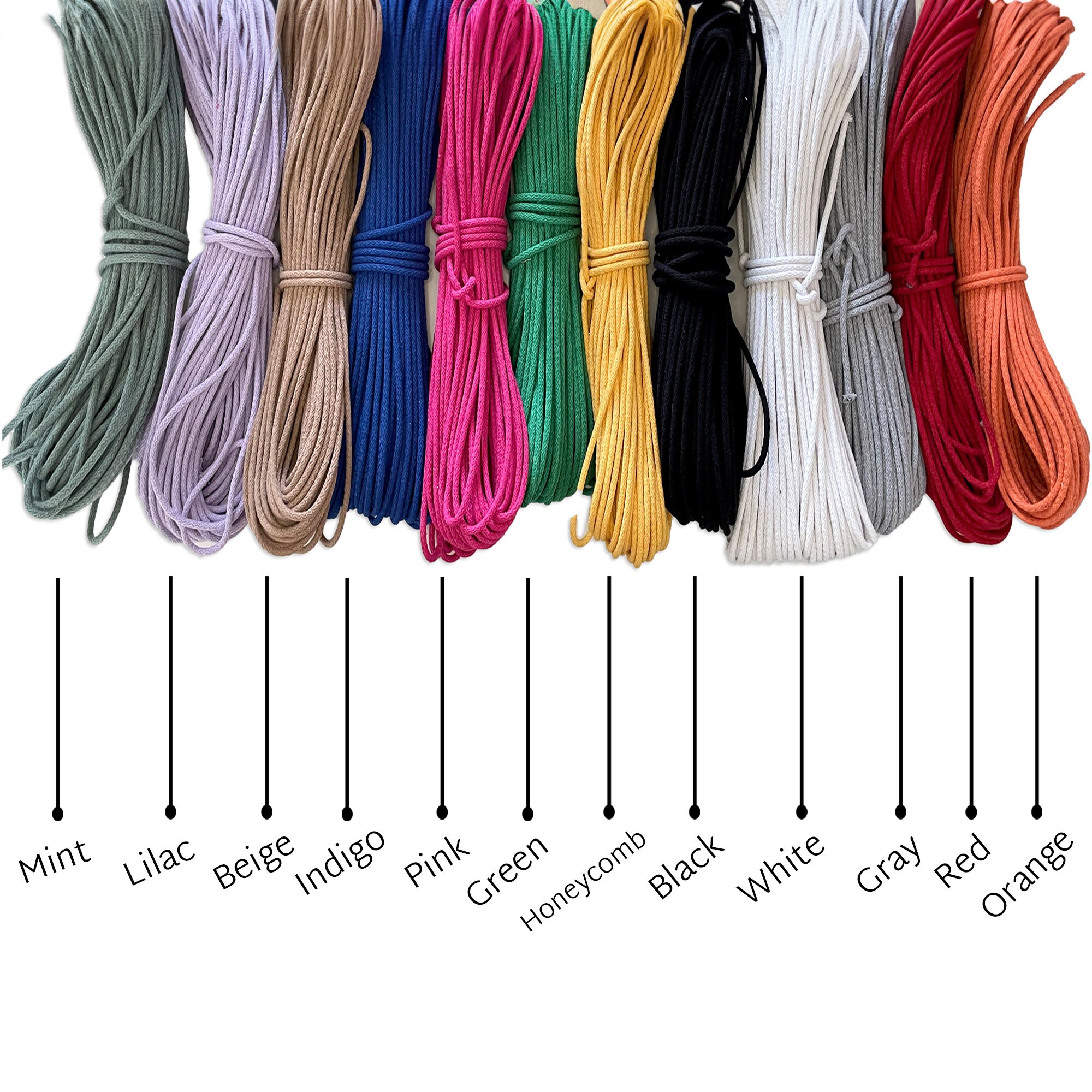 5-6 Mm Braided Cotton Craft Rope for Macrame, Decorative Rope for ...
