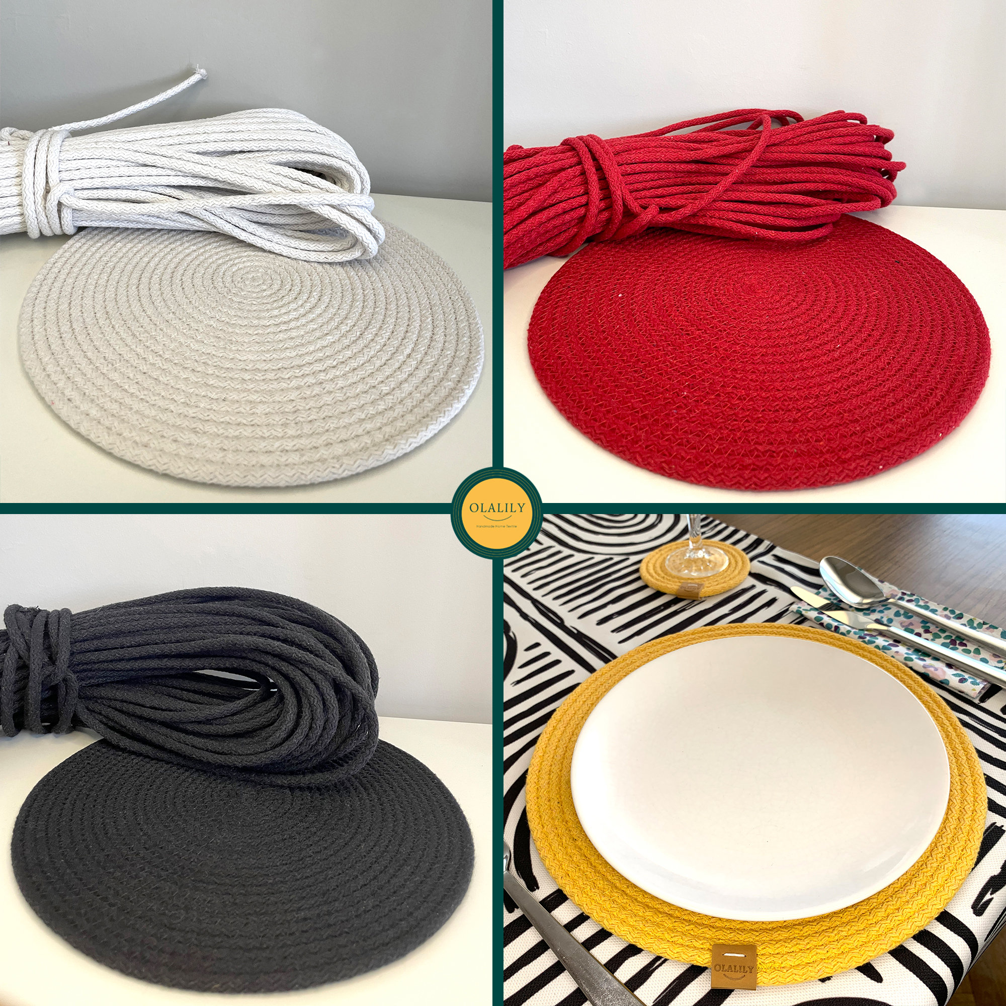 5-6 Mm Braided Cotton Craft Rope for Macrame, Decorative Rope for ...