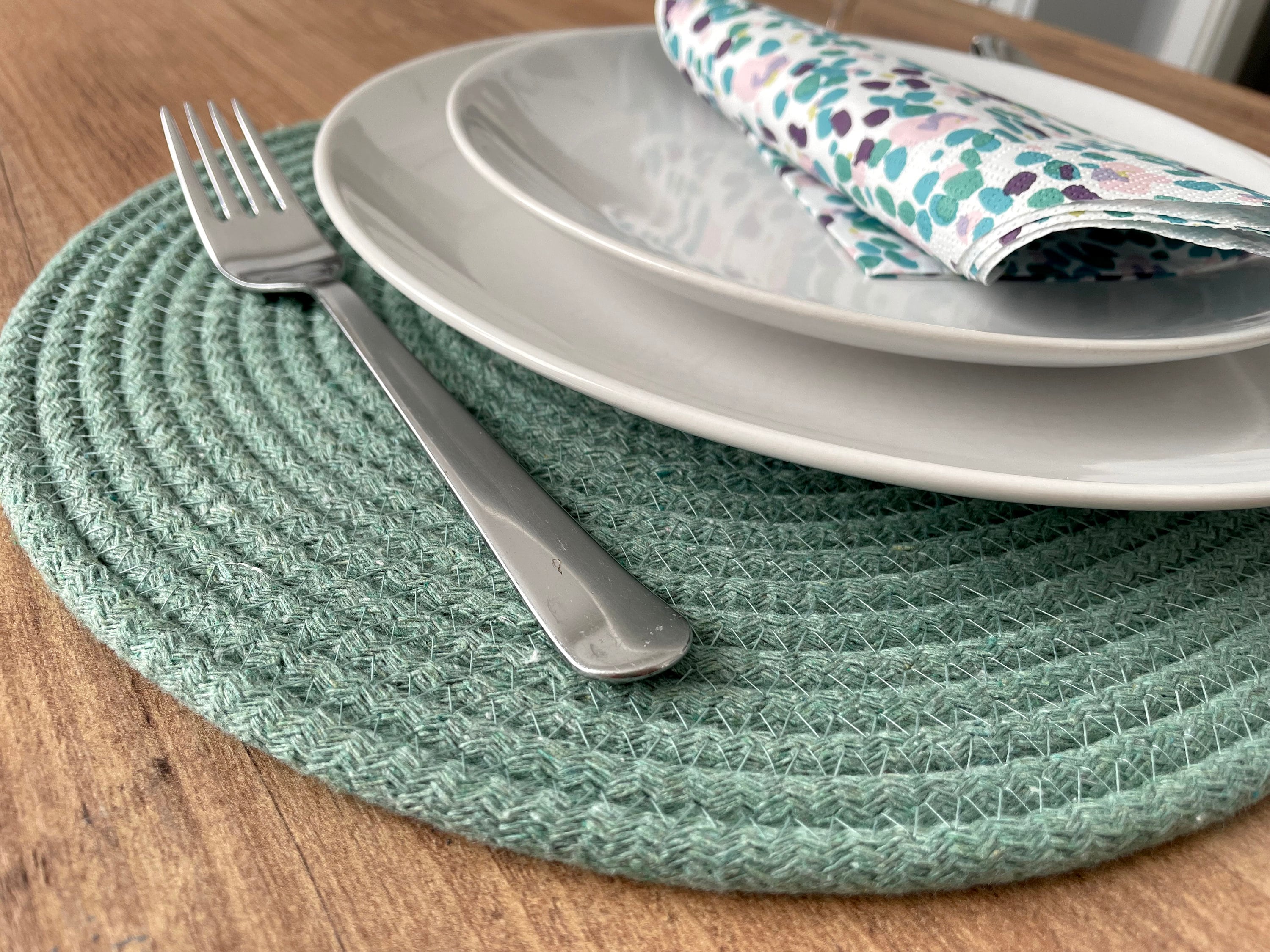 Oval Handmade Placemat Cotton Rope Placemats Placemats Set of 4, 6 ...