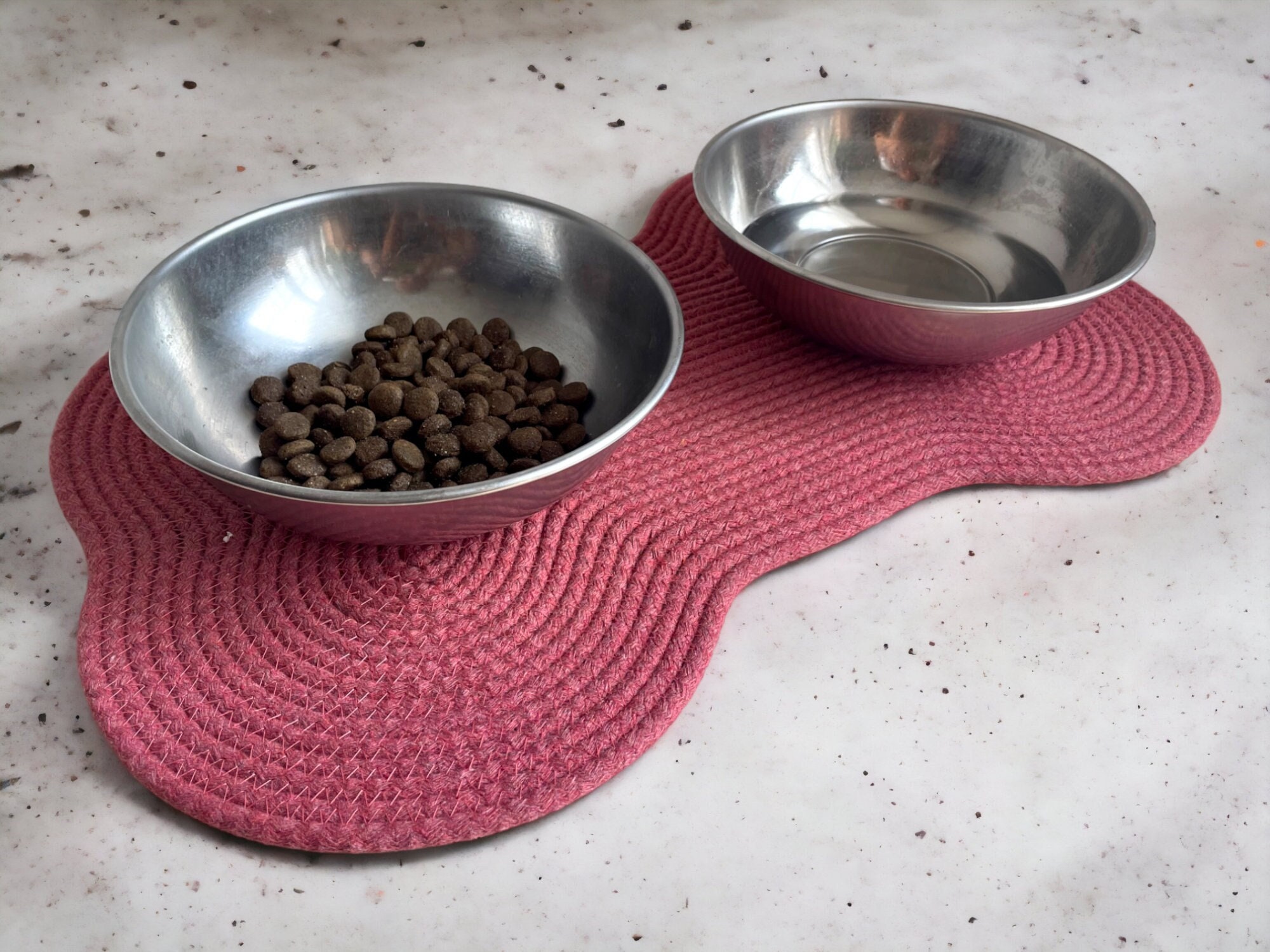 Bone Shaped Pet Food Mat Cotton Rope Dog Mat Personalized Pet Placemat ...