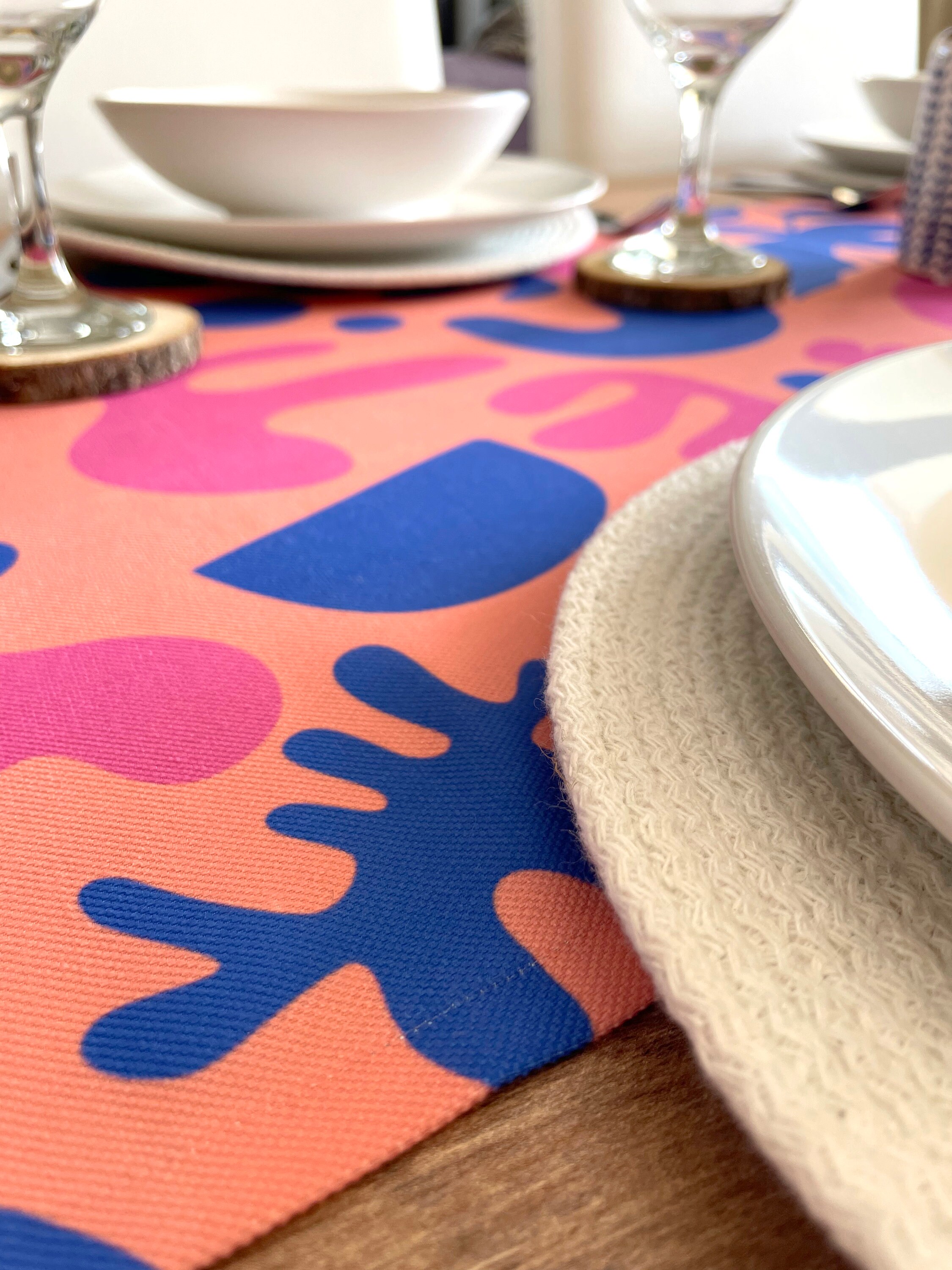 Matisse Table Runner | Abstract Shape Table Decoration | Dining Table ...
