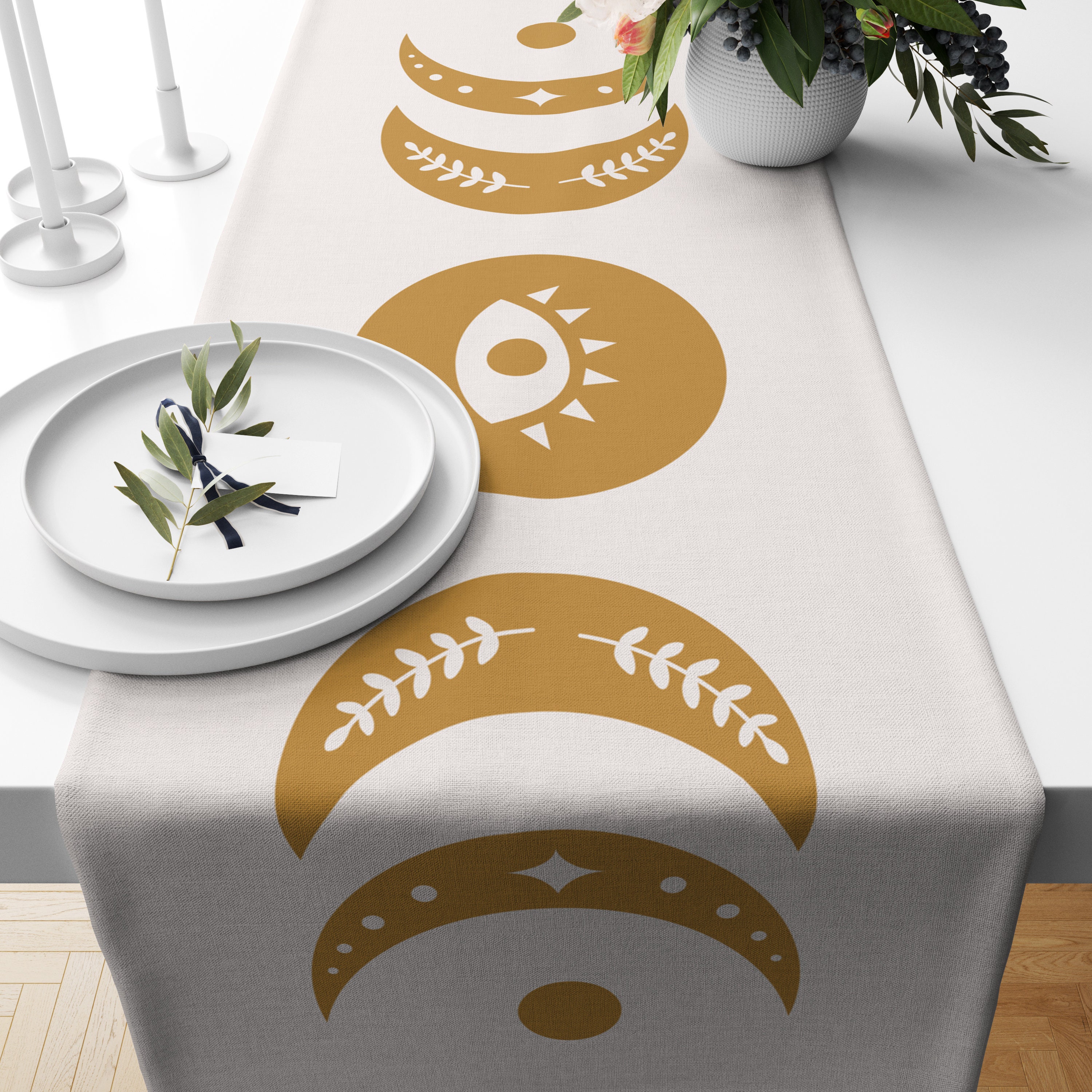 Moon Phases Table Runner Vertical Aesthetic Table Decor - Etsy