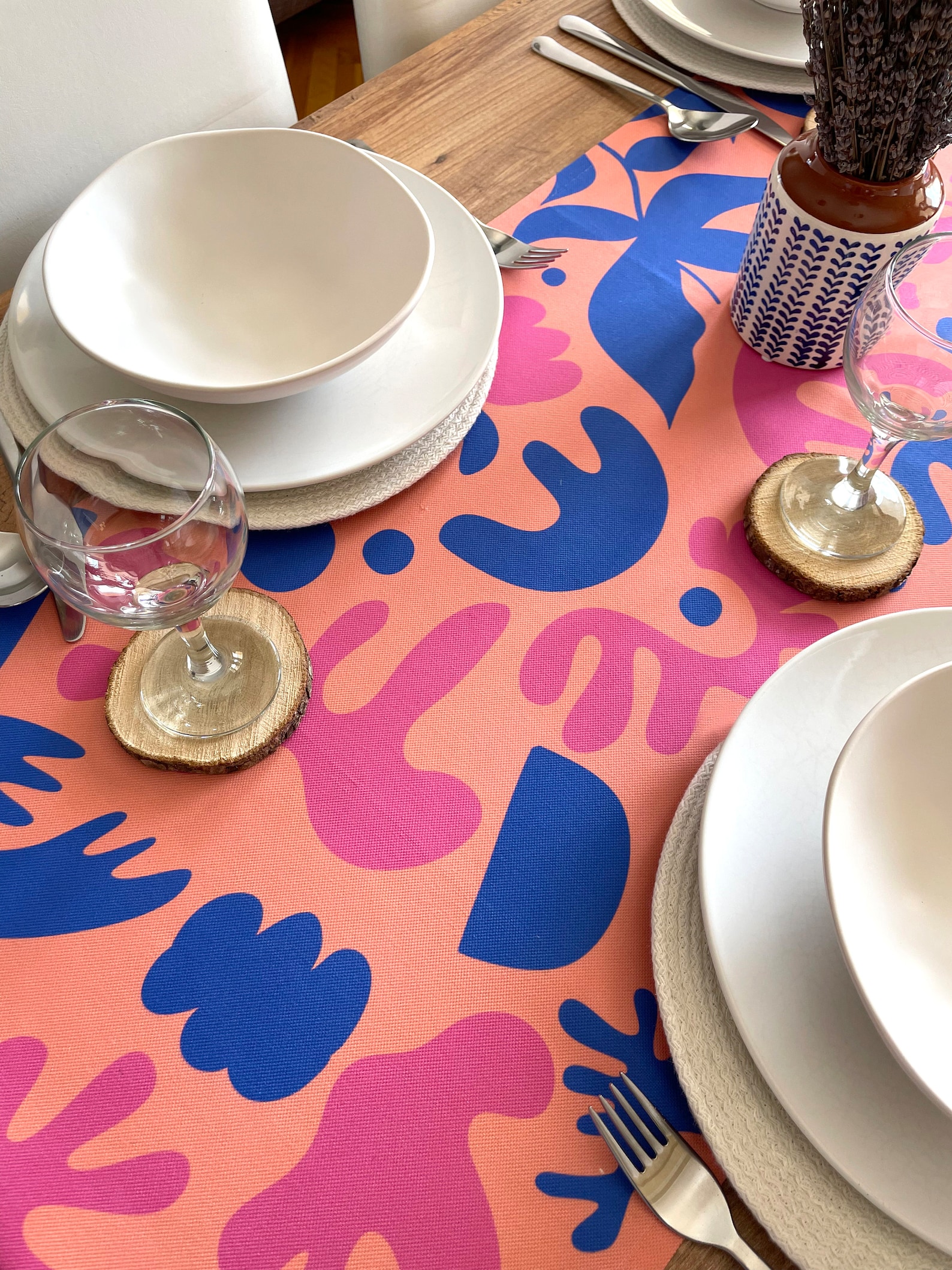 Matisse Table Runner | Abstract Shape Table Decoration | Dining Table ...