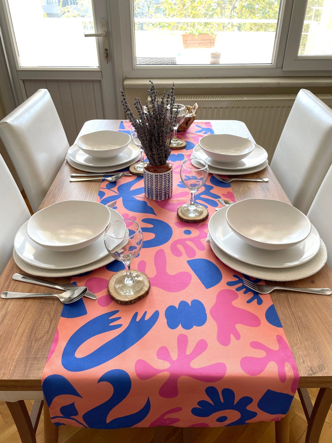 Matisse Table Runner | Abstract Shape Table Decoration | Dining Table ...