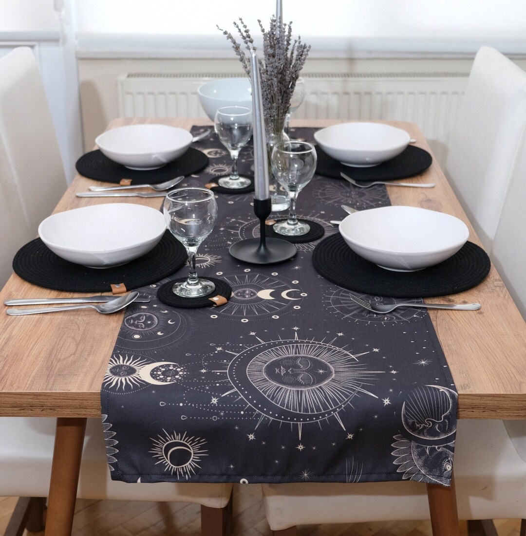 Magic Sacred Table Runner | Celestial Witchy Tablecloth | Astrology ...