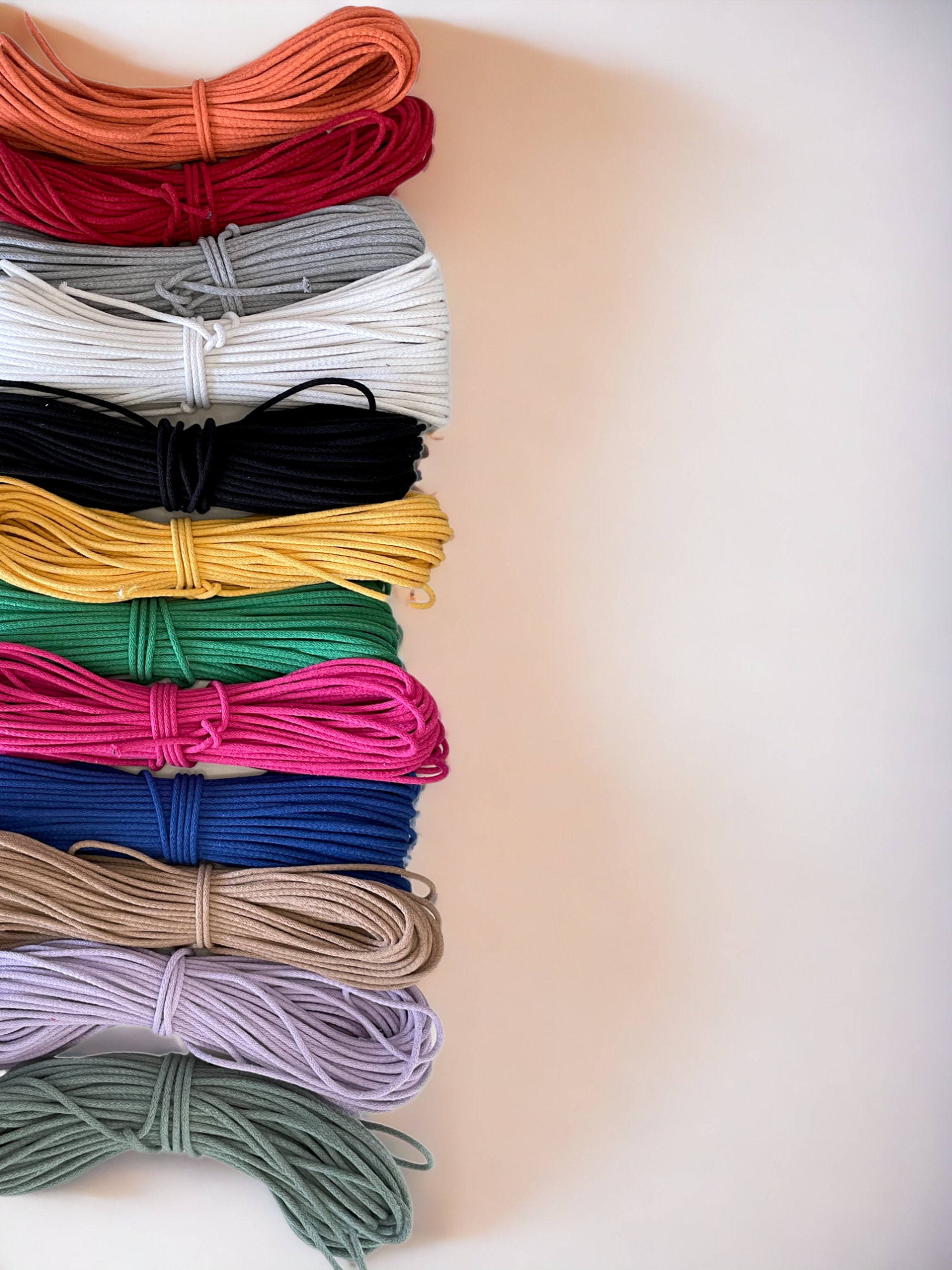 5-6 Mm Braided Cotton Craft Rope for Macrame, Decorative Rope for ...