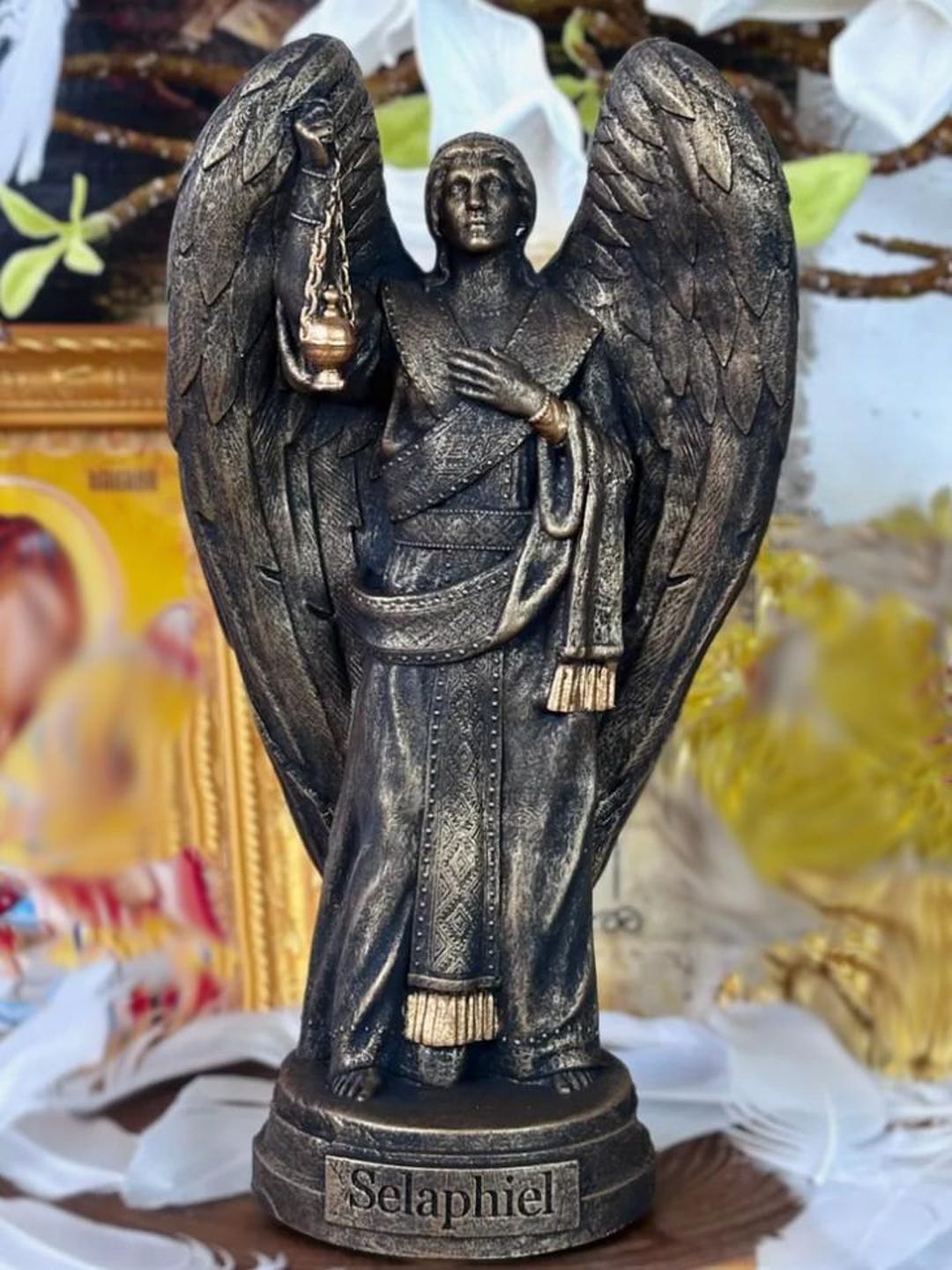 Archangel Selaphiel Statue – Angel of Prayer, Selaphiel Figurine ...