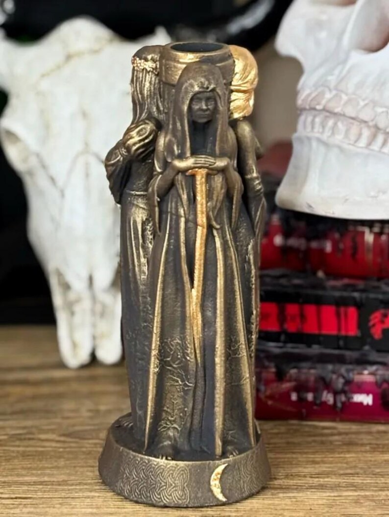 Triple Goddess Statue – Maiden Mother Crone Figurine, Pagan Wiccan ...