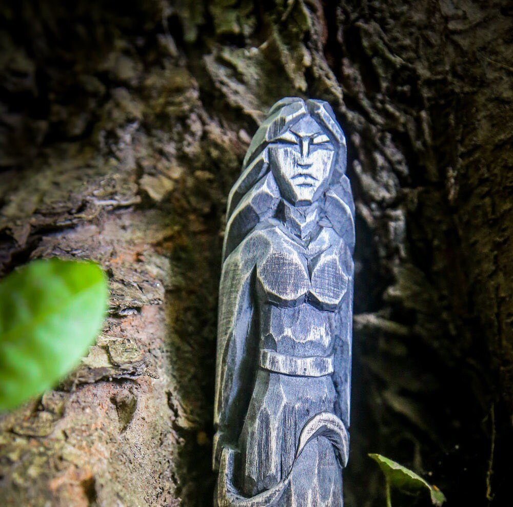 Slavic Goddess Morena Mara Statue Figurine, Wood, Varnish, Gift ...