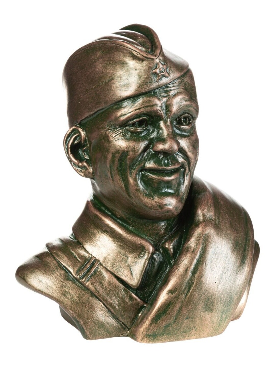 Bust of a Soviet Soldier Figurine, Statue, Handmade, Artificial Stone ...