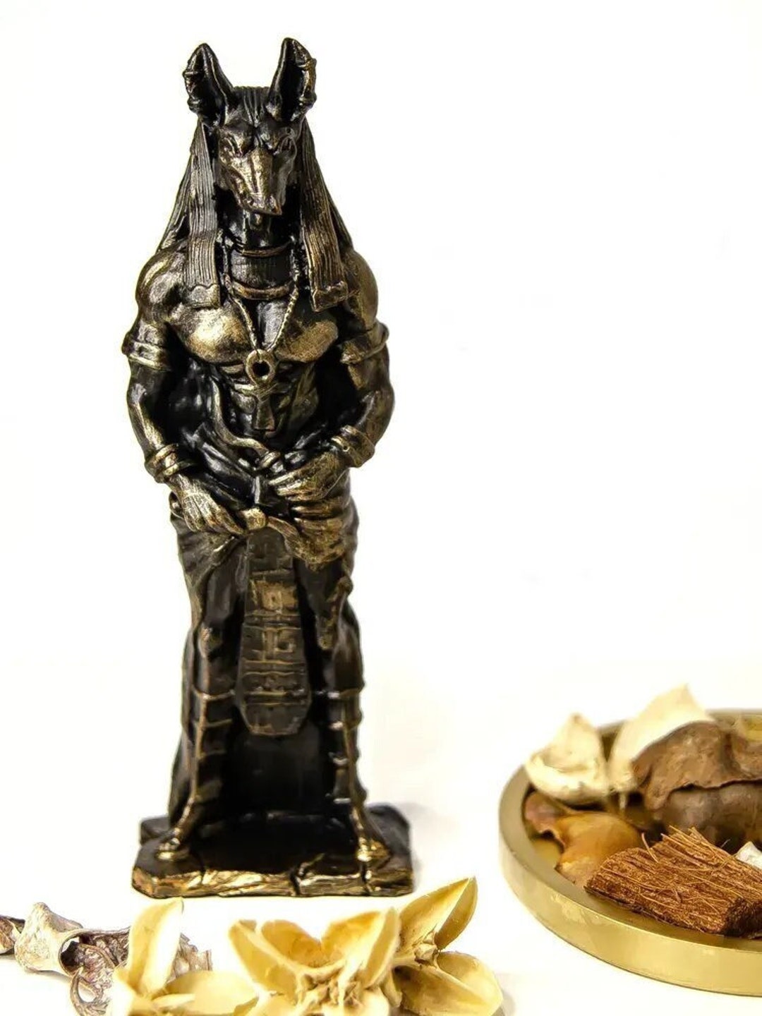God Anubis Bust Statue Figurine, Gypsum, Gift Sculpture Handmade 18 Cm ...
