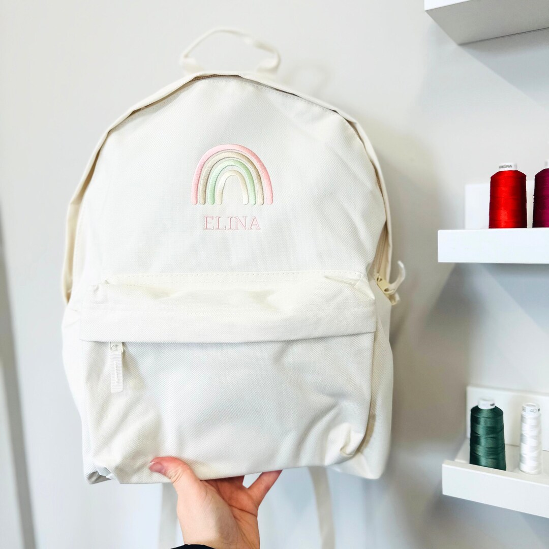 Personalised Embroidered Rainbow Backpack | Design Your Own | Mini ...