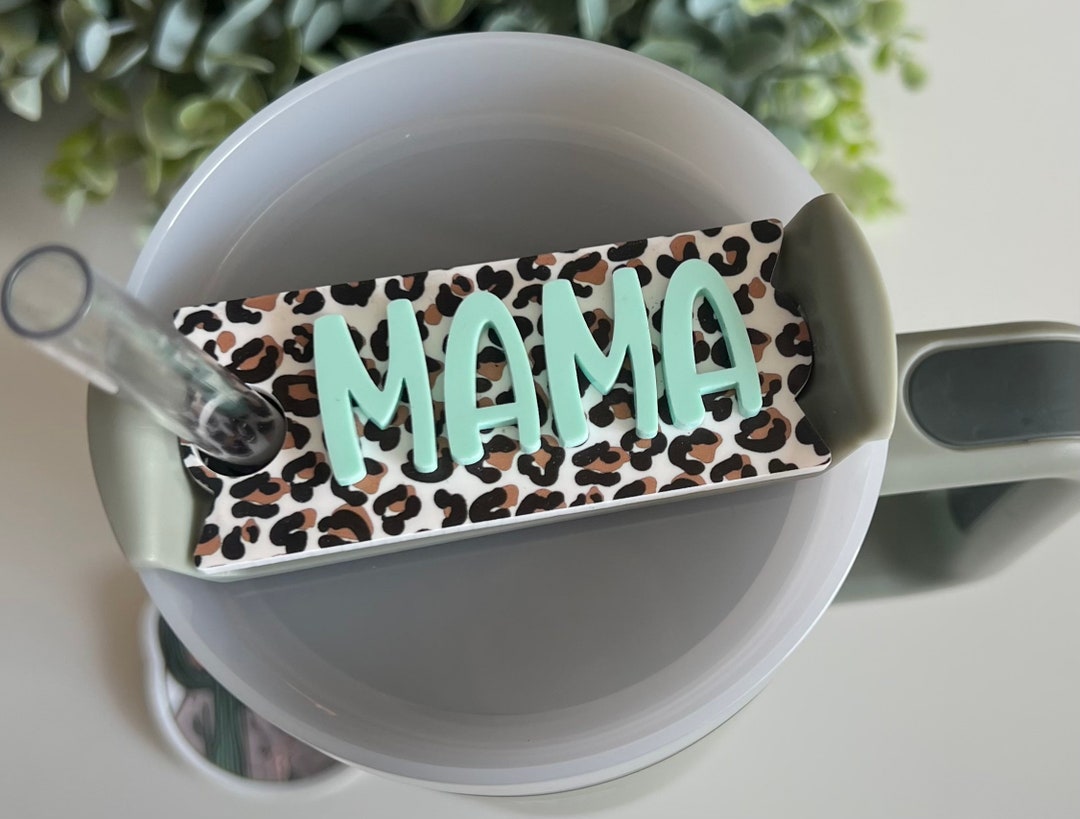 Cheetah Print Tumbler Topper, Cheetah Print Topper, Custom Name Tag ...
