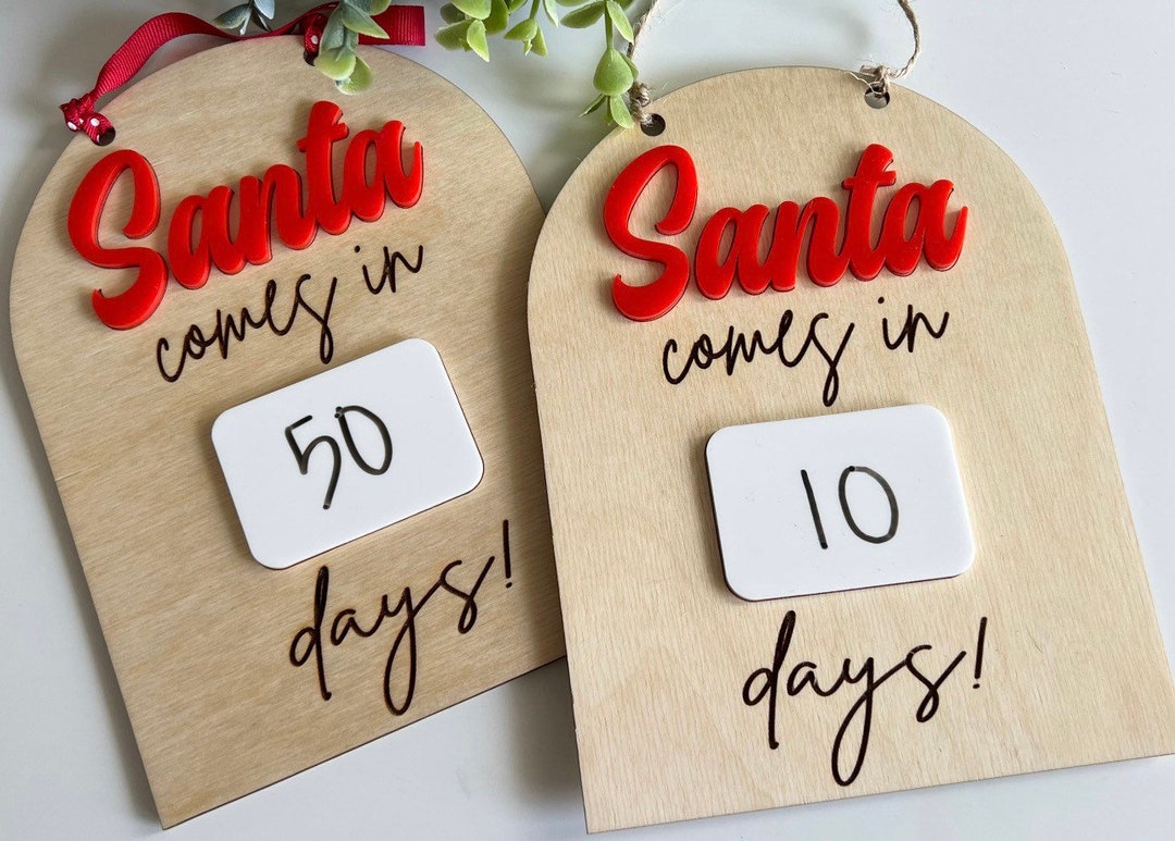 Santa Countdown Sign, Countdown to Christmas, Countdown to Santa, Santa ...