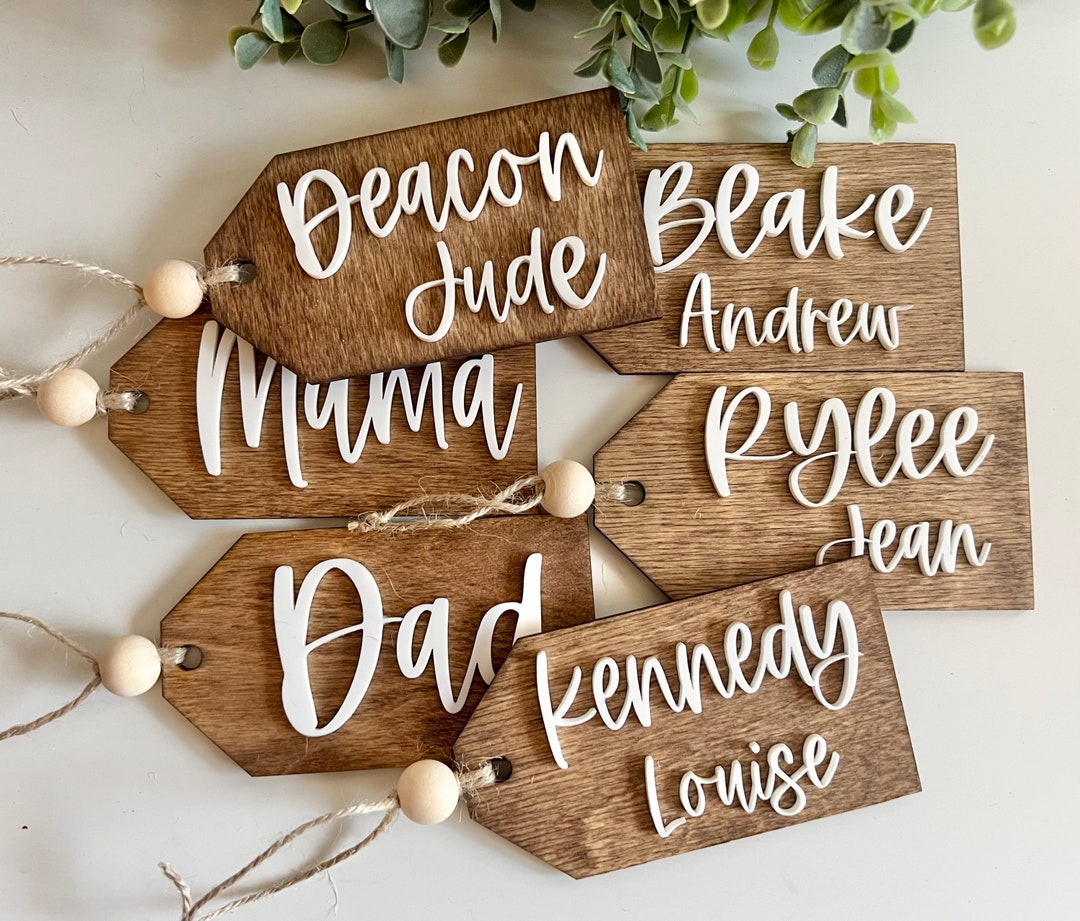 Custom Name Tags, Custom Tags, Custom Stocking Tags, Stocking Tag ...