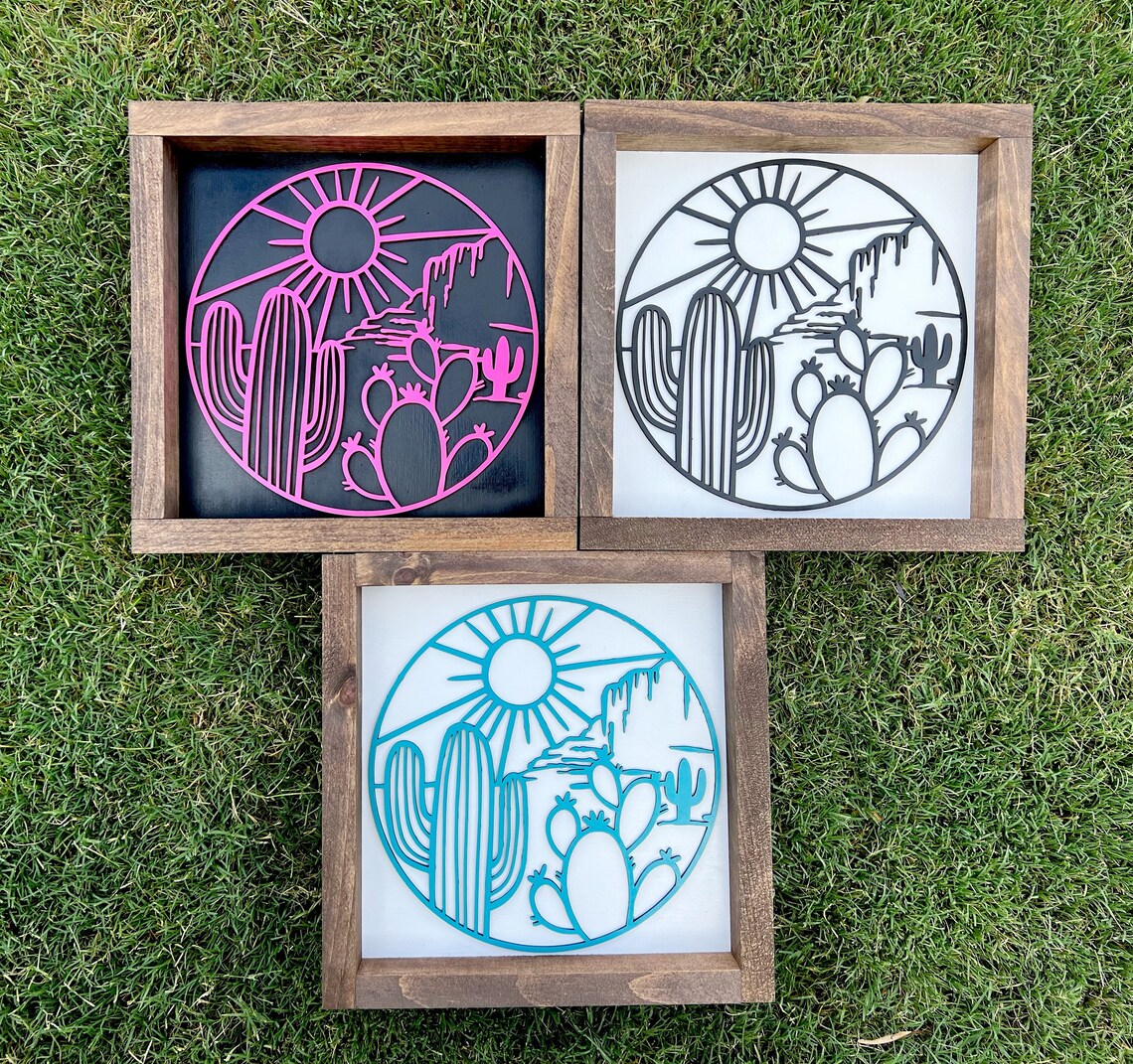 Desert Sign, Arizona Sign, Cactus Sign, Cactus Decor, Mountain ...