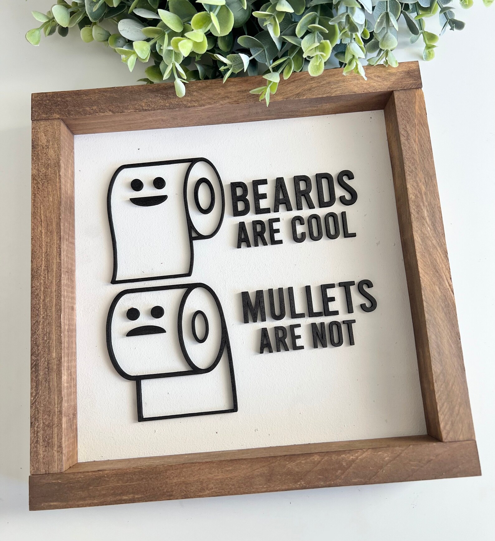 Beards Are Cool Mullets Are Not, Bathroom Sign, Funny Bathroom Sign ...