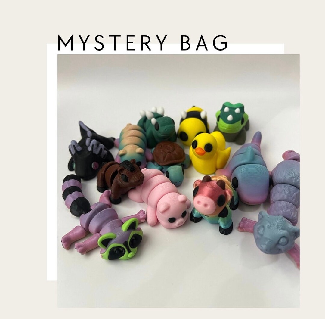 Mystery Bag, Mystery 3D Print Animals, Articulating 3D Print, 3D Print ...