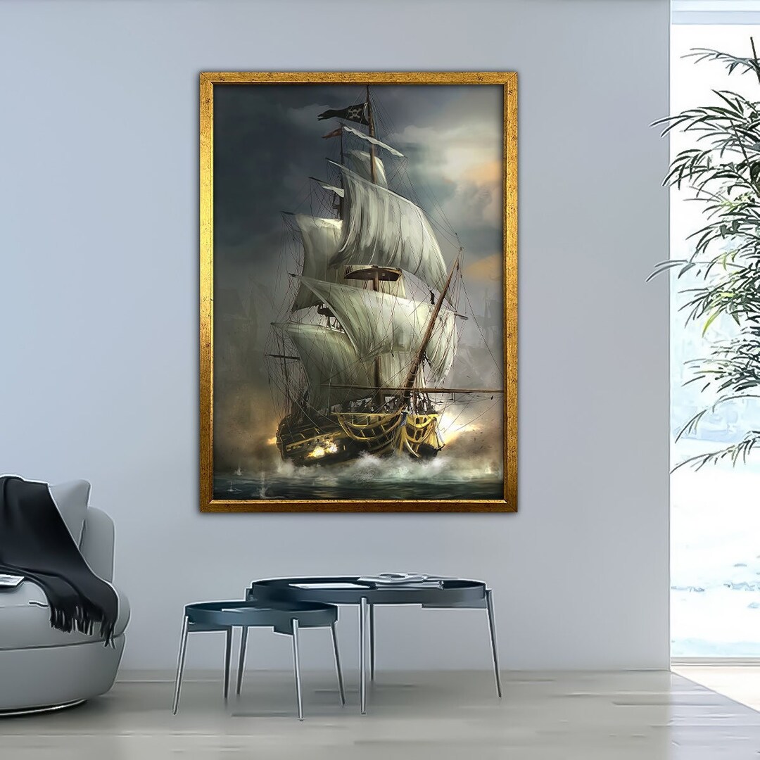 Ship Canvas Painting Pirate Ship Painting Sailing Painting - Etsy UK