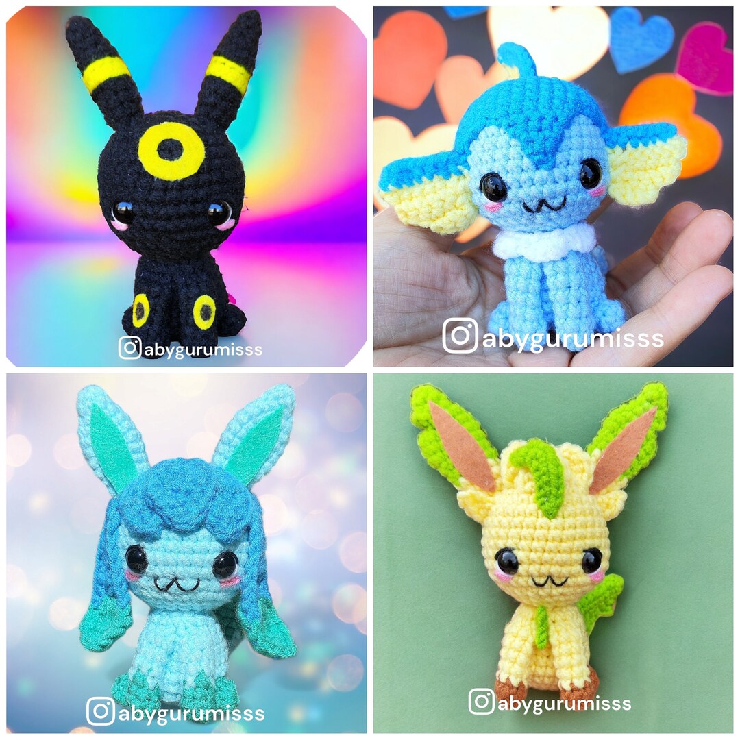 Little Pokemon Mew Keychain Crochet Doll Ganchillo Kawaii Mew Pikachu ...