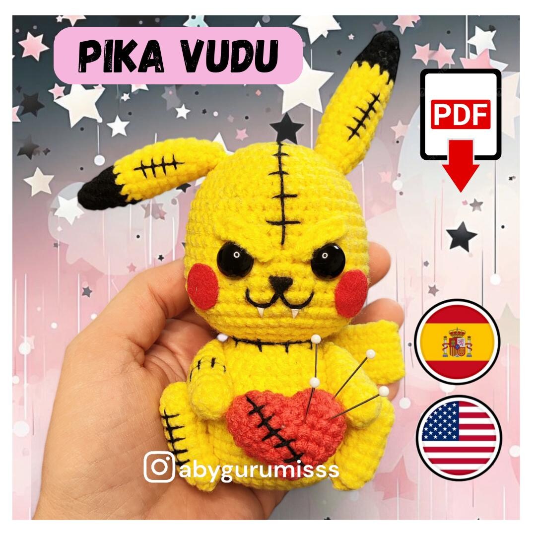 Pika Vudu Crochet Pattern Pdf Plushie Amigurumi Crochet Pattern Crochet ...