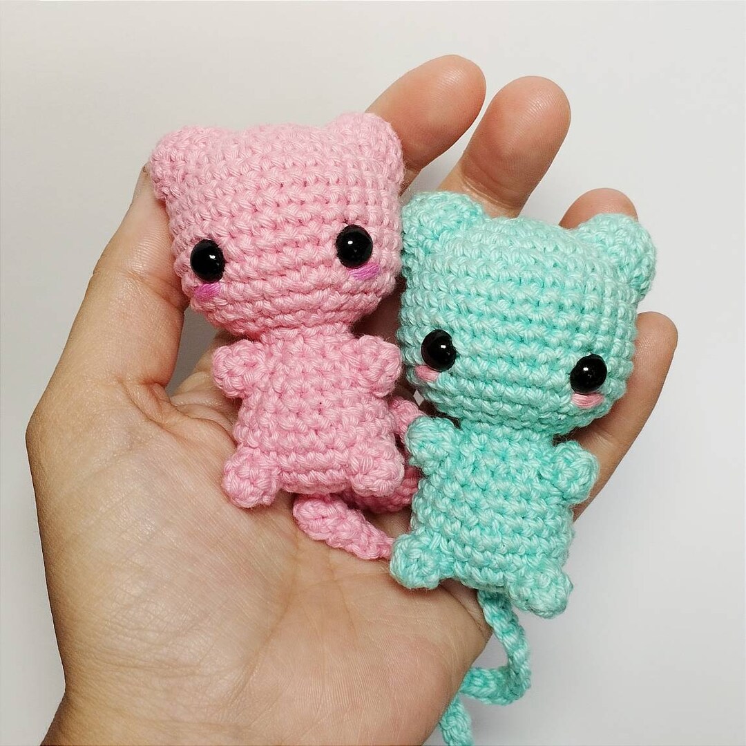 Little Pokemon Mew Keychain Crochet Doll Ganchillo Kawaii Mew - Etsy