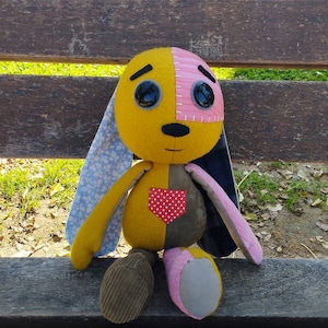 Lost Ollie Plush Rag Doll Rabbit Patchwork - Etsy
