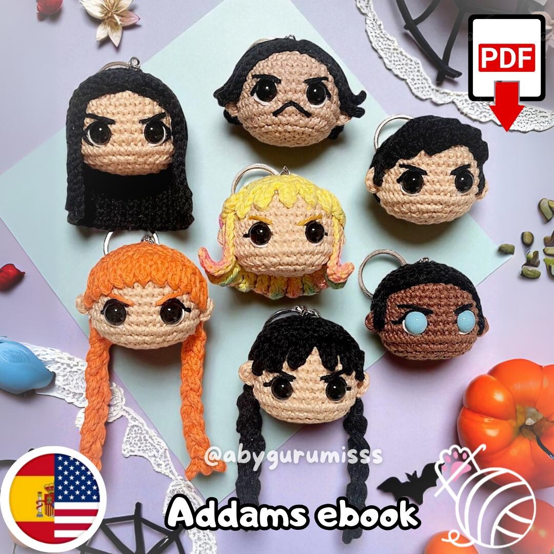 Ebook Addams Family Keychains Crochet Pattern Crochet Amigurumi - Etsy