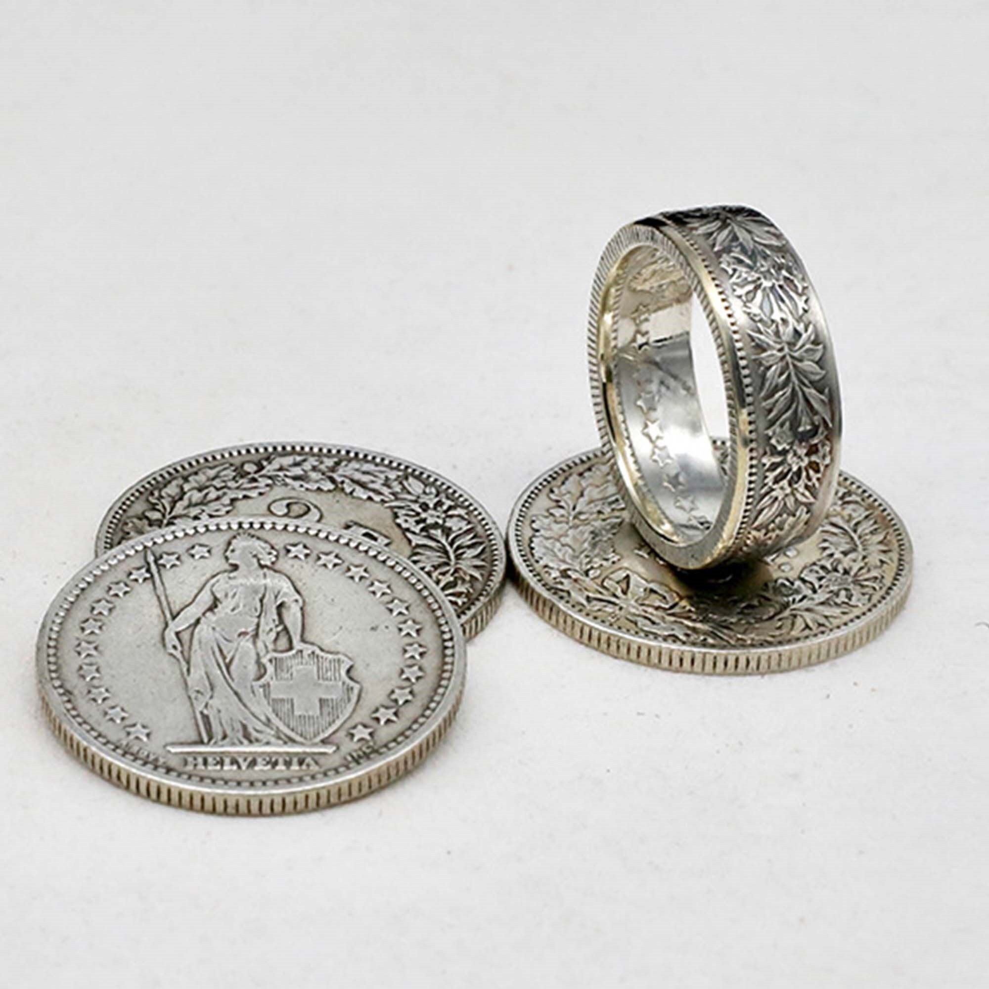 Men's Ringspersonalized Vintage Ringssilver Coin - Etsy UK