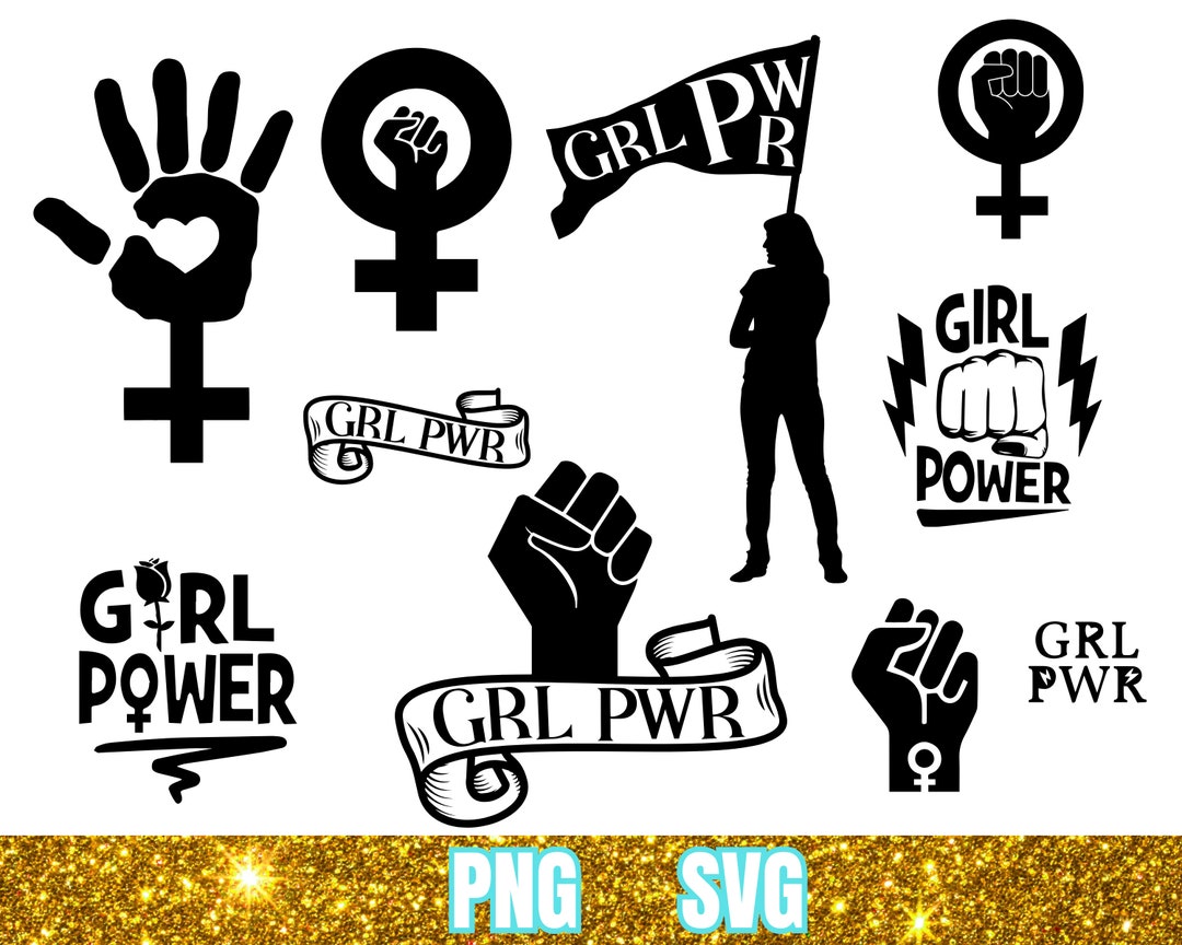 Girls Power Bundle Svg, Png, GRL PWR Svg, Png, Girl Svg, Png, Fist Svg ...