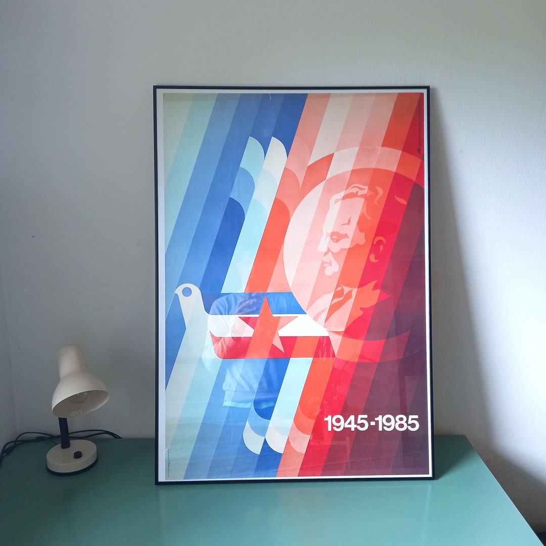 Original Vintage Propaganda Poster of 40 Years of Yugoslavia 1945-1985 ...