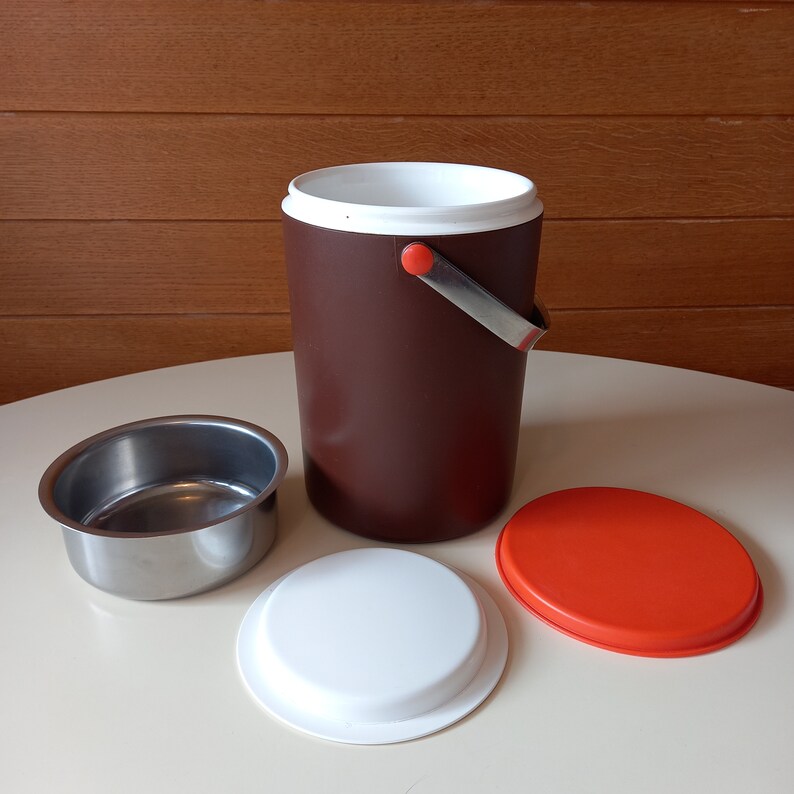 Vintage Food Container, 70s Food Storage Vacuum Flask , Food Container ...