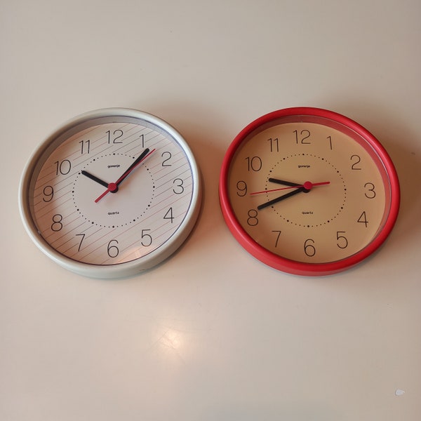 Red Wall Clock - Etsy