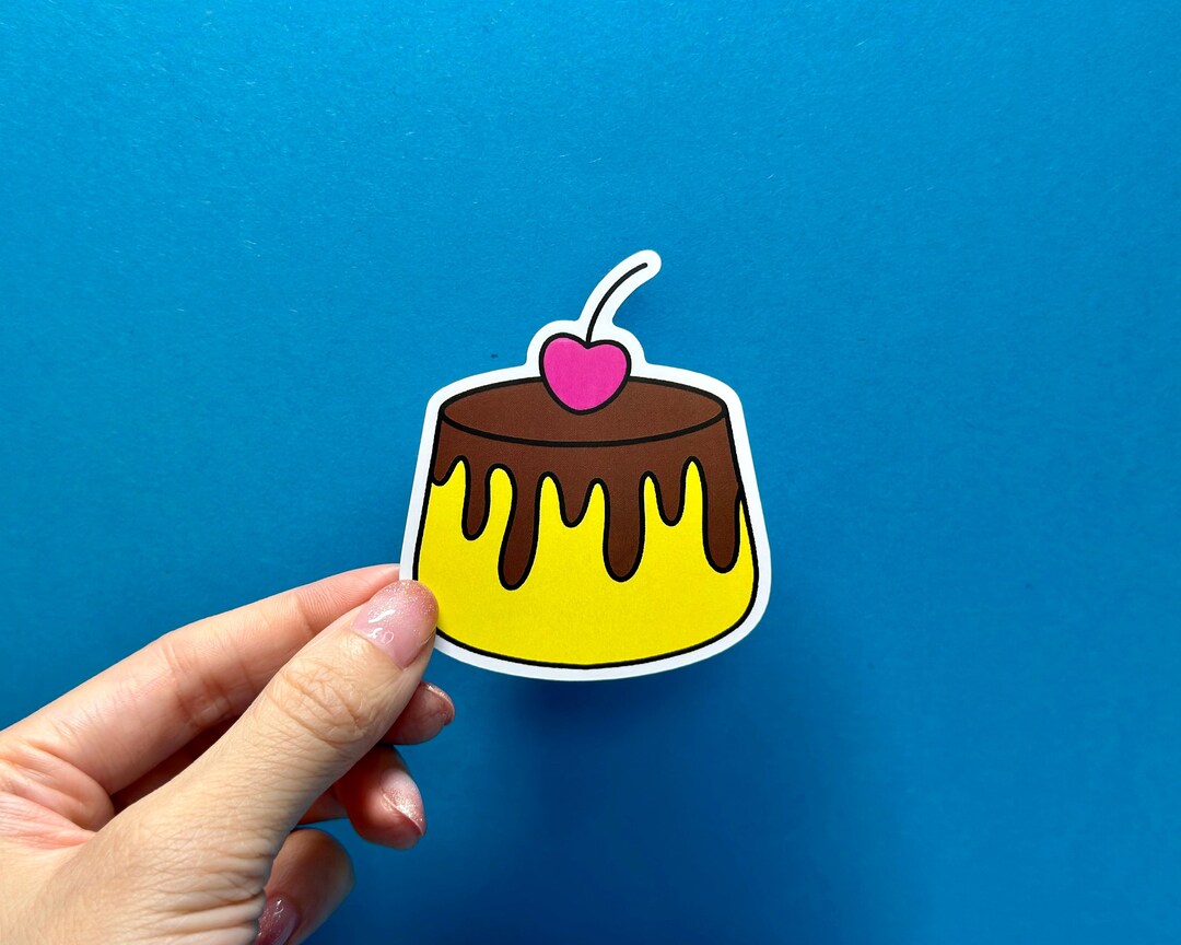Pudding Vinyl Sticker Asian Food Sticker Asian Snack Sticker Dessert ...