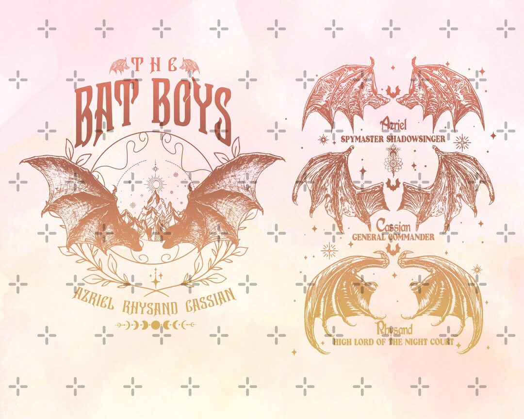 Vintage the Bat Boys Feyre Acotar PNG, the Night Court Png, the Bat ...