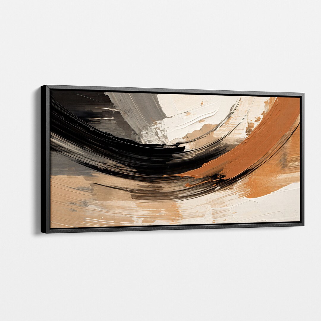 Modern Abstract Art Canvas, Neutral Tones Wall Decor, Large Painting ...