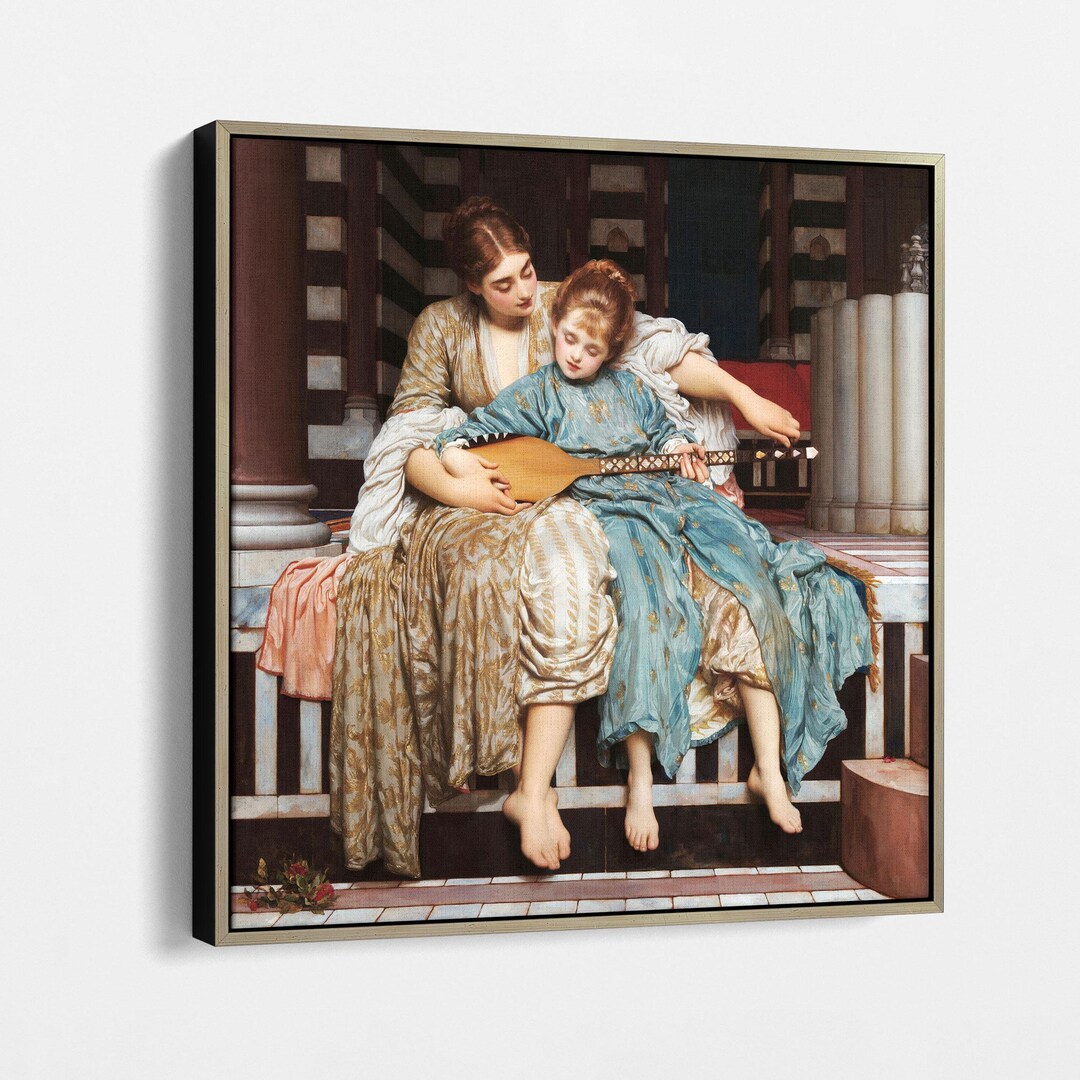 Frederic Leighton the Music Lesson Art Print on Canvas, Victorian Wall ...