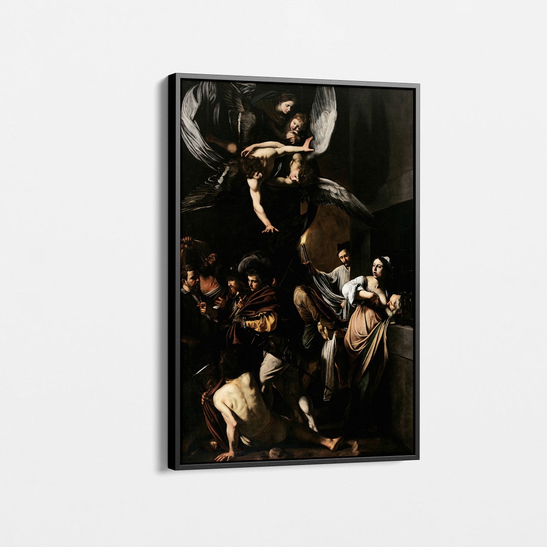 The Seven Works of Mercy by Caravaggio Canvas and Framed Wall Art Print ...