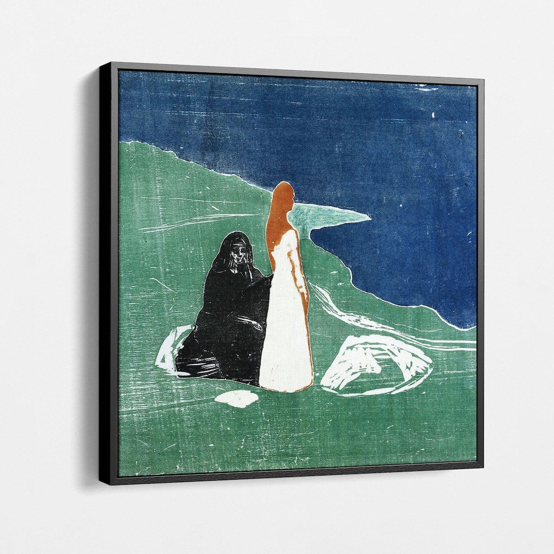 Edvard Munch Two Women on the Shore Art Print - Expressionist Coastal ...