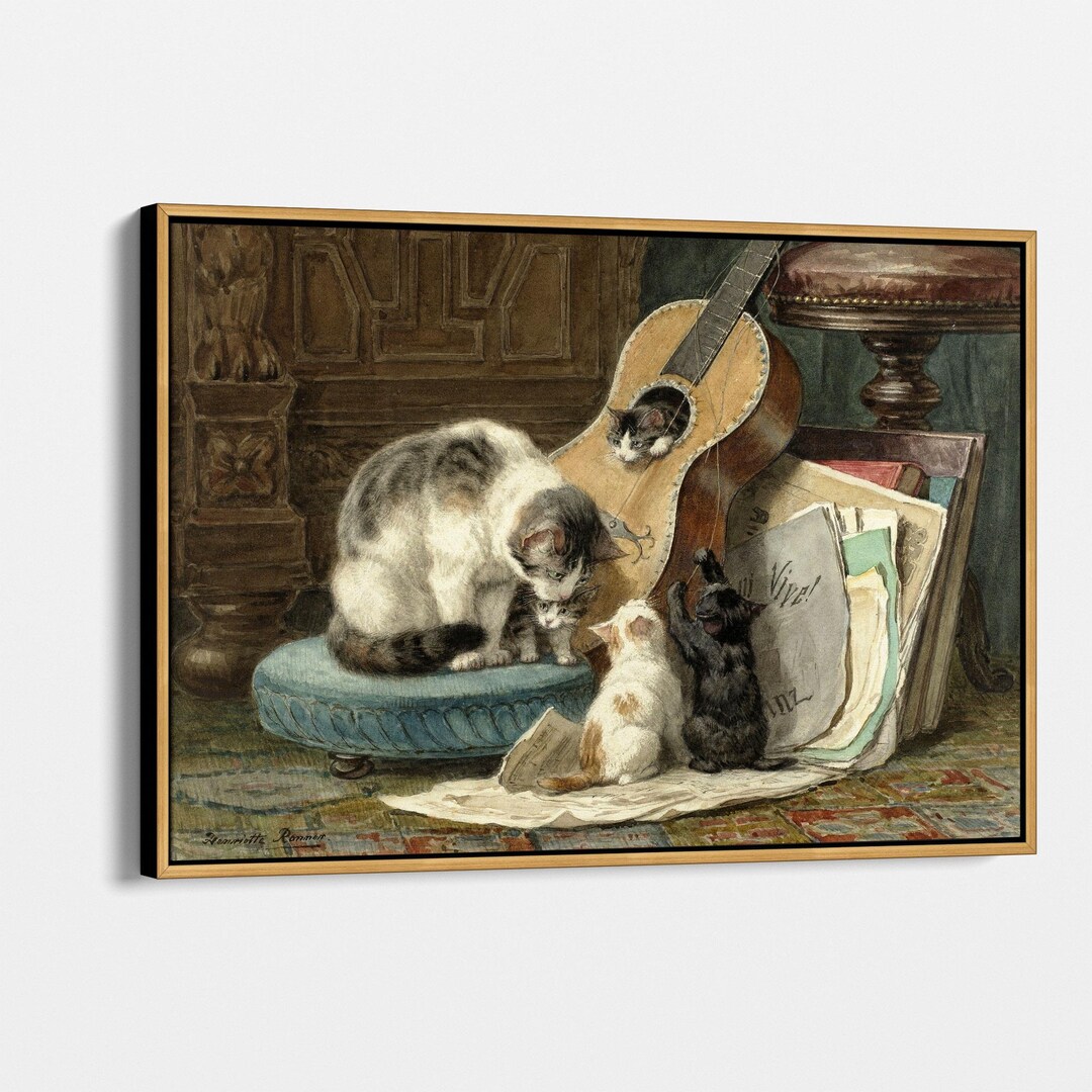 The Harmonists by Henriette Ronner Canvas Print, Animal Art Wall Decor ...