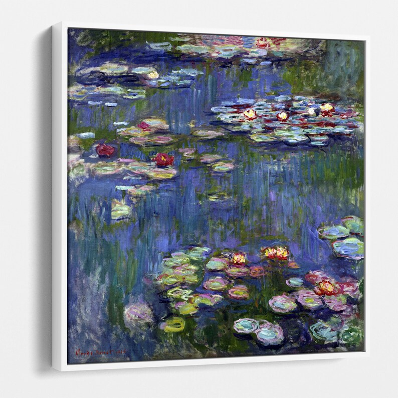 Water Lilies by Claude Monet Canvas Print Art, Impressionist Poster ...
