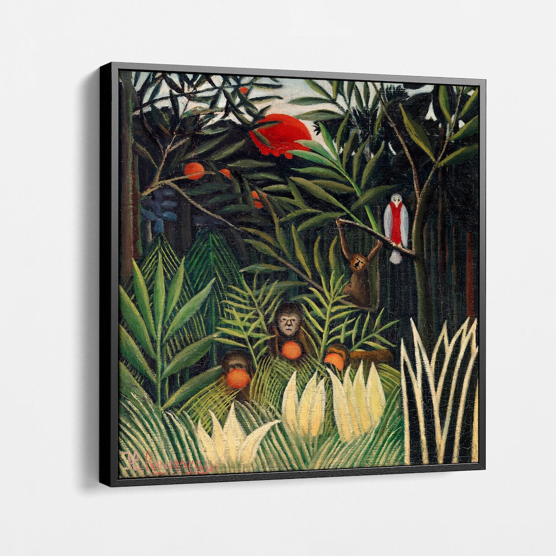 Henri Rousseau Monkeys and Parrot in the Virgin Forest Art Print - Lush ...