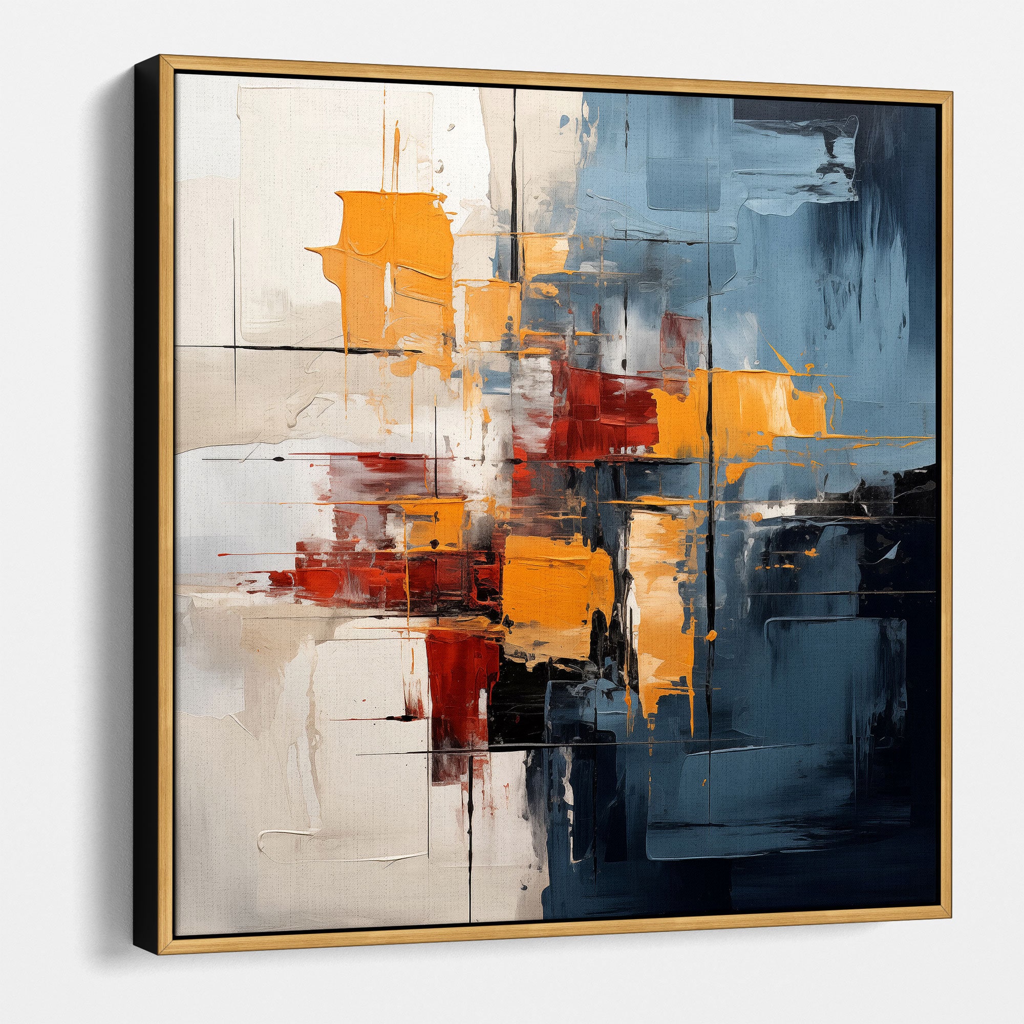 Modern Abstract Square Canvas Print Wall Decor Idea, Fine Art Print ...