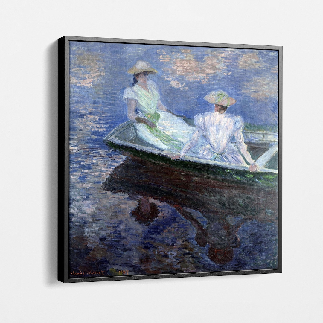 Two Girls in a Boat by Claude Monet Home Art - Perfect Gift Idea for ...