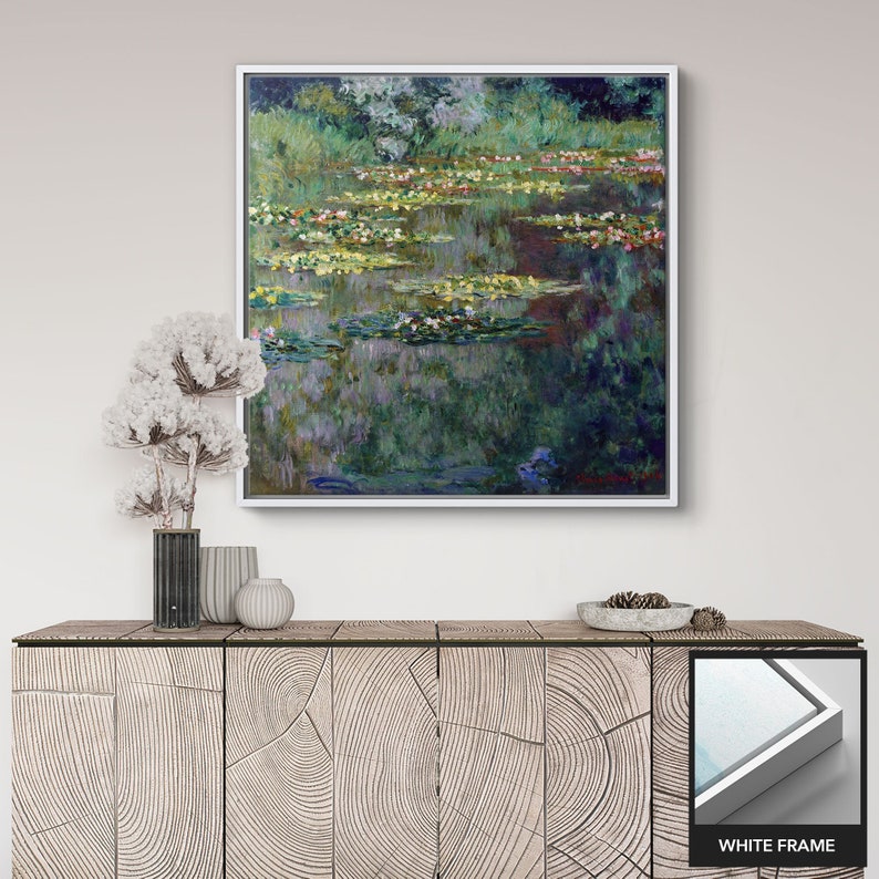 Water Lily Pond by Claude Monet Home Wall Art, Flowers Painting, Home ...