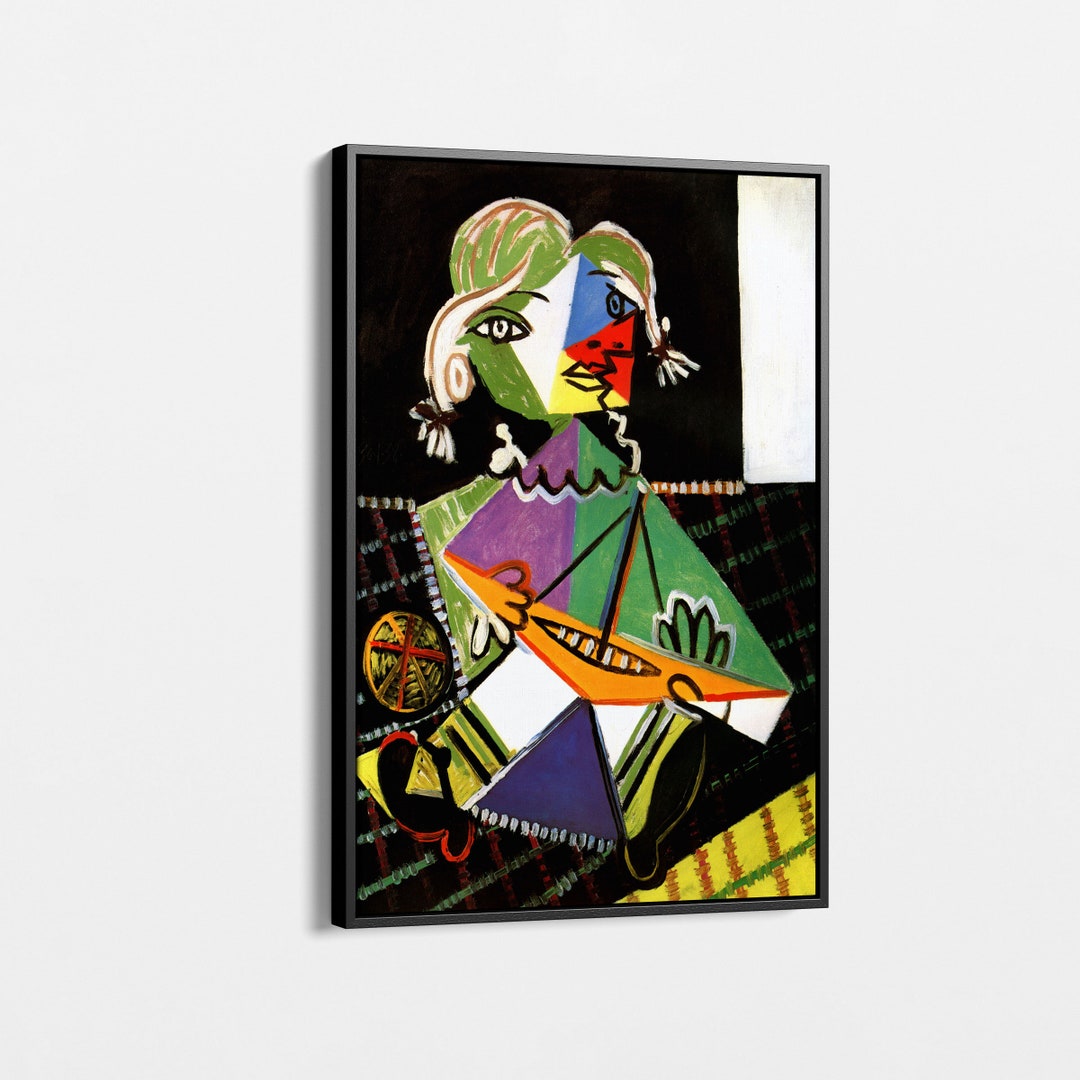 Maya With Boat by Pablo Picasso Canvas Print for Home & Office Decor ...
