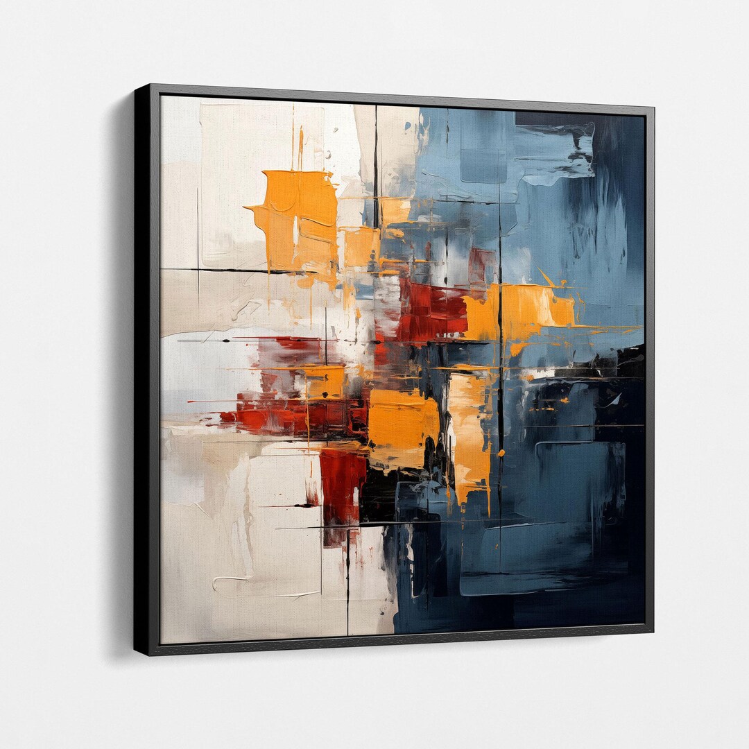 Modern Abstract Square Canvas Print Wall Decor Idea, Fine Art Print ...