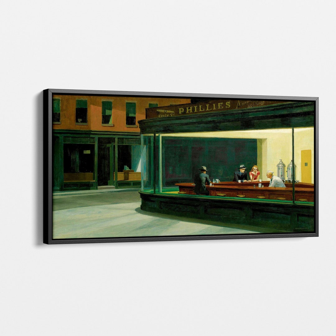 Nighthawks by Edward Hopper Canvas Wall Art Print, Reproduction Edward ...