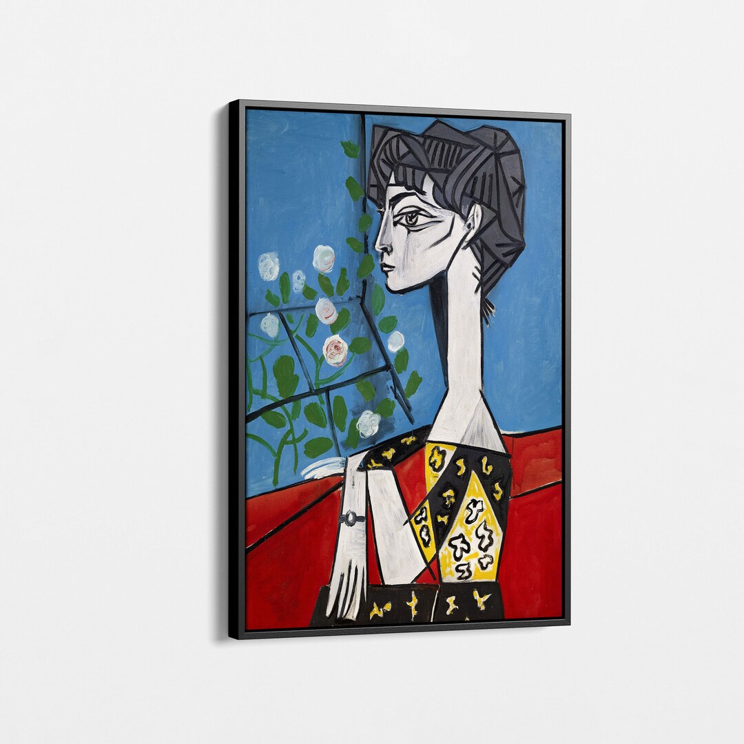 Jacqueline With Flowers by Picasso Canvas Art for Home & Office Decor ...