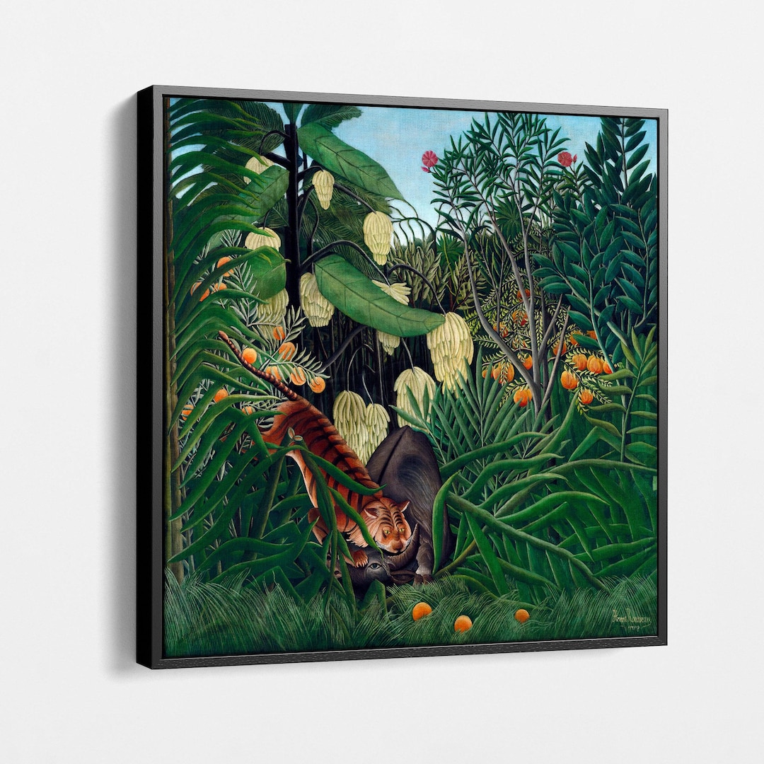 Fight Between a Tiger and a Buffalo by Henri Rousseau Art Print ...